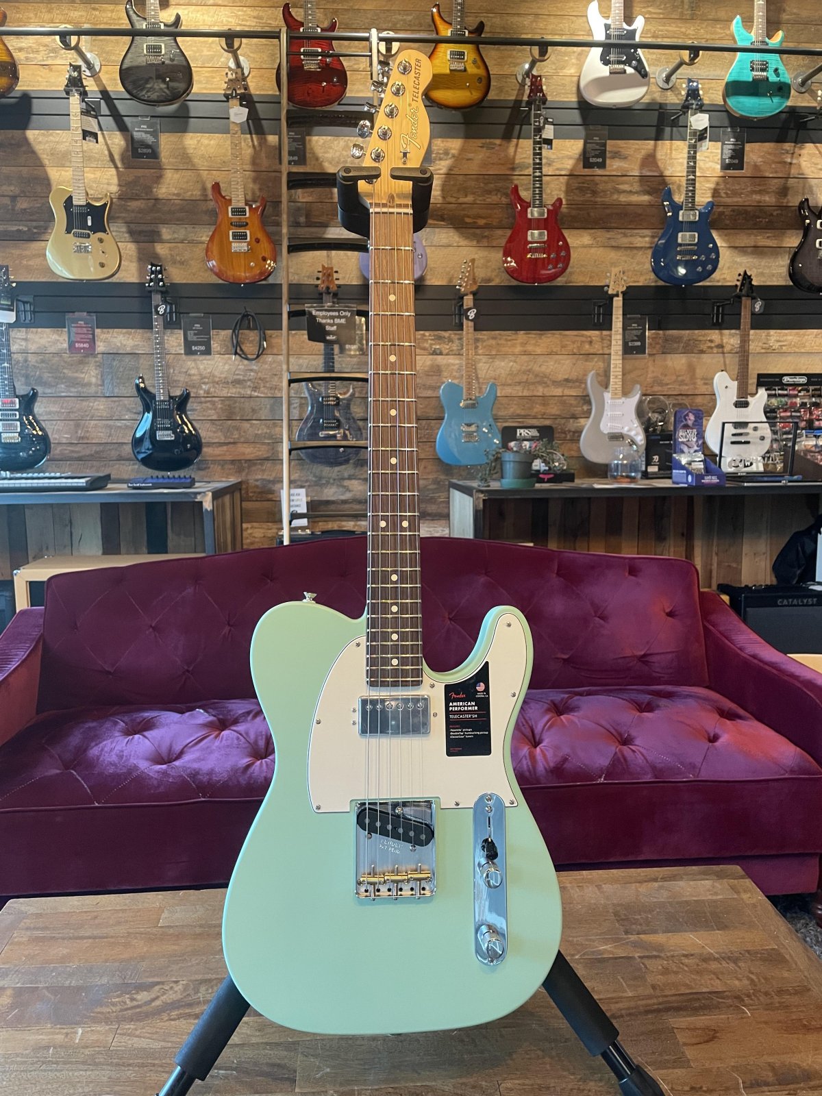 Fender American Performer Telecaster HS- Satin Surf Green - 7542369842