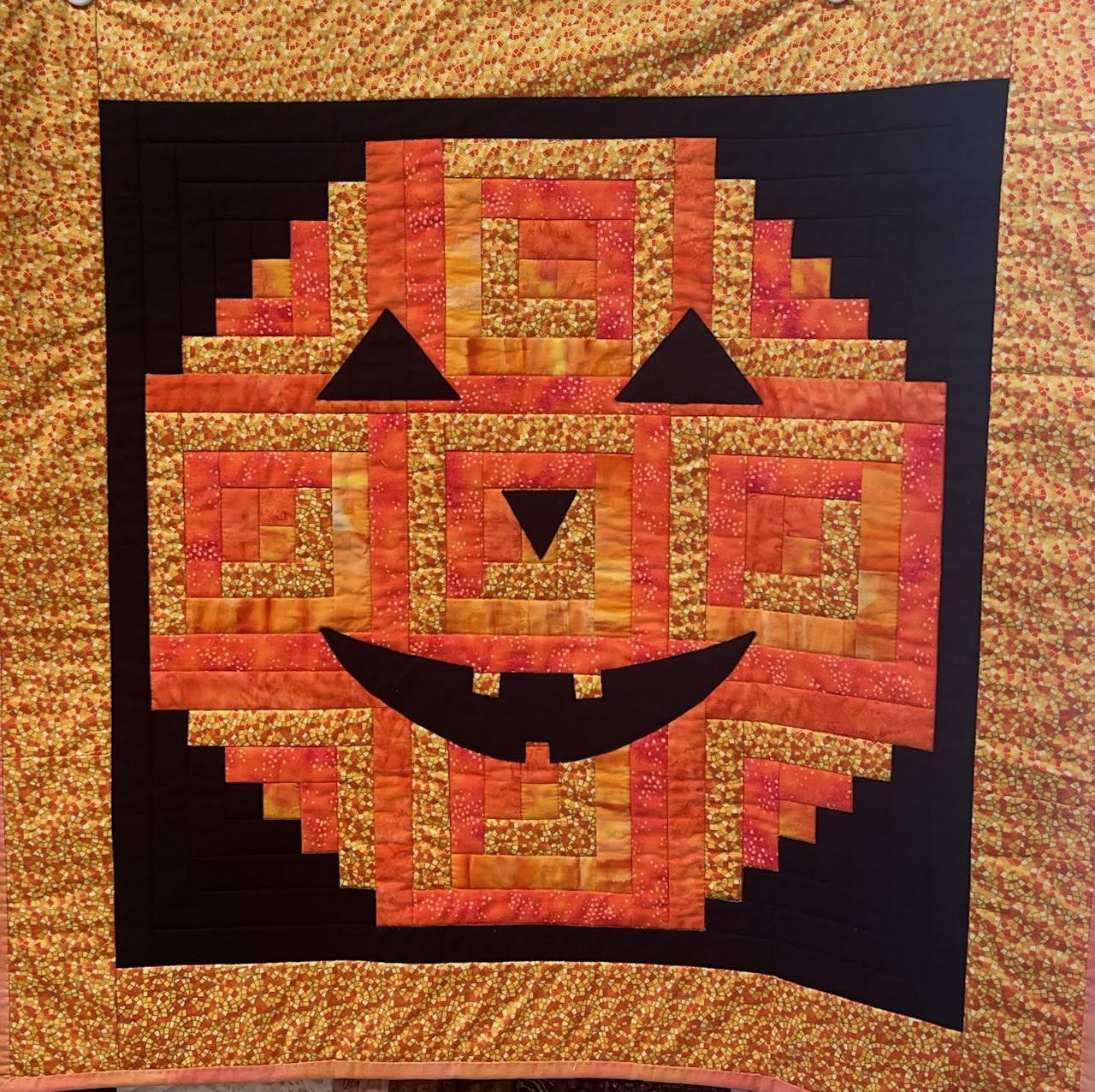 Log Cabin Jack O'Lantern Wall Hanging (HI)