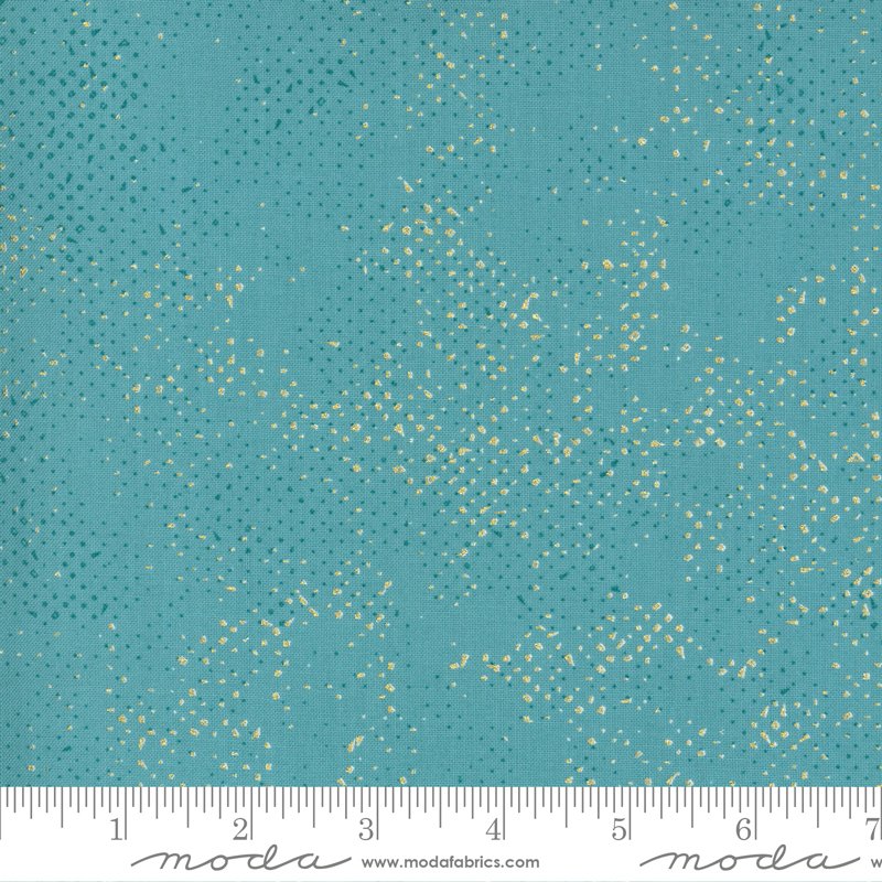Dance in Paris fabric by Zen Chic, Spotted Pond Teal for Moda Fabrics ...