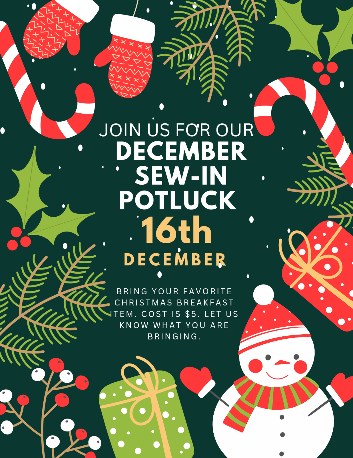 December Sew-In Potluck