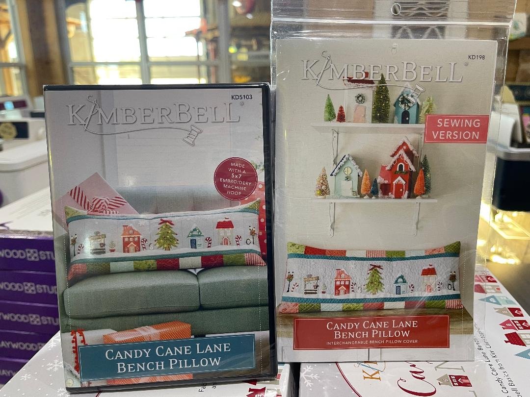 Kimberbell Candy Cane Lane Bench Pillow