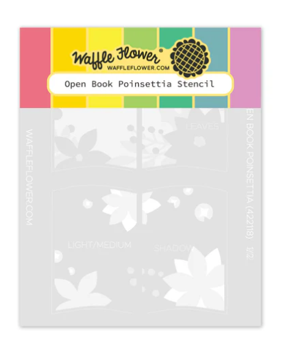Waffle flower - Open Book Poinsettia Stencil - 780348657561