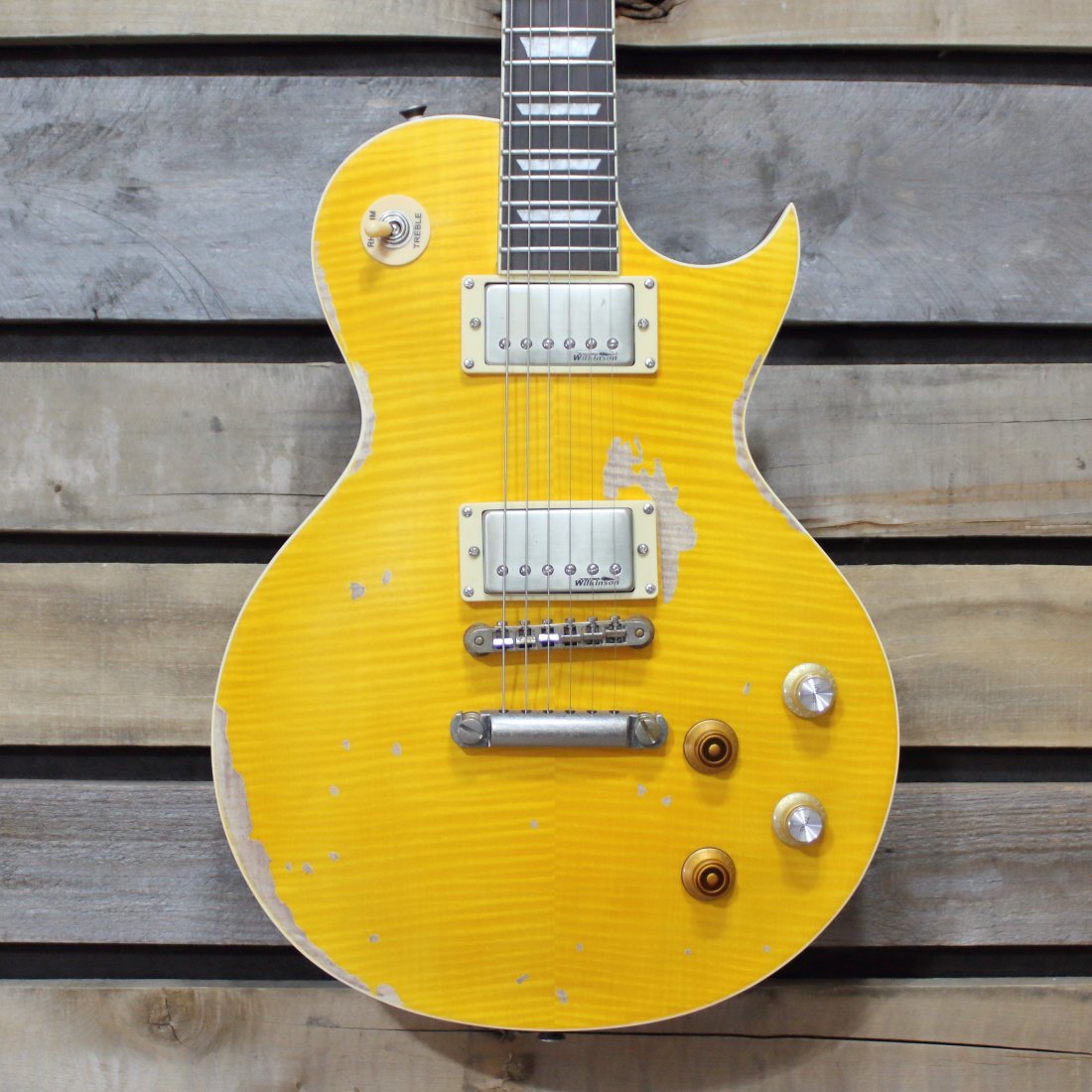 Used Vintage V100MRPGM Lemon Drop Solid Body Electric Guitar