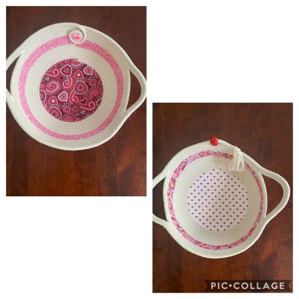 Rope Sewing - Rope Valentine's Day Candy Bowl with Handles