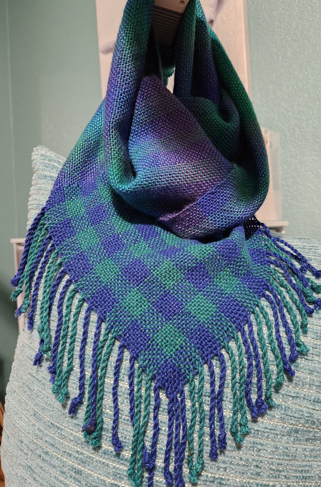 Woven V Cowl on the rigid heddle loom