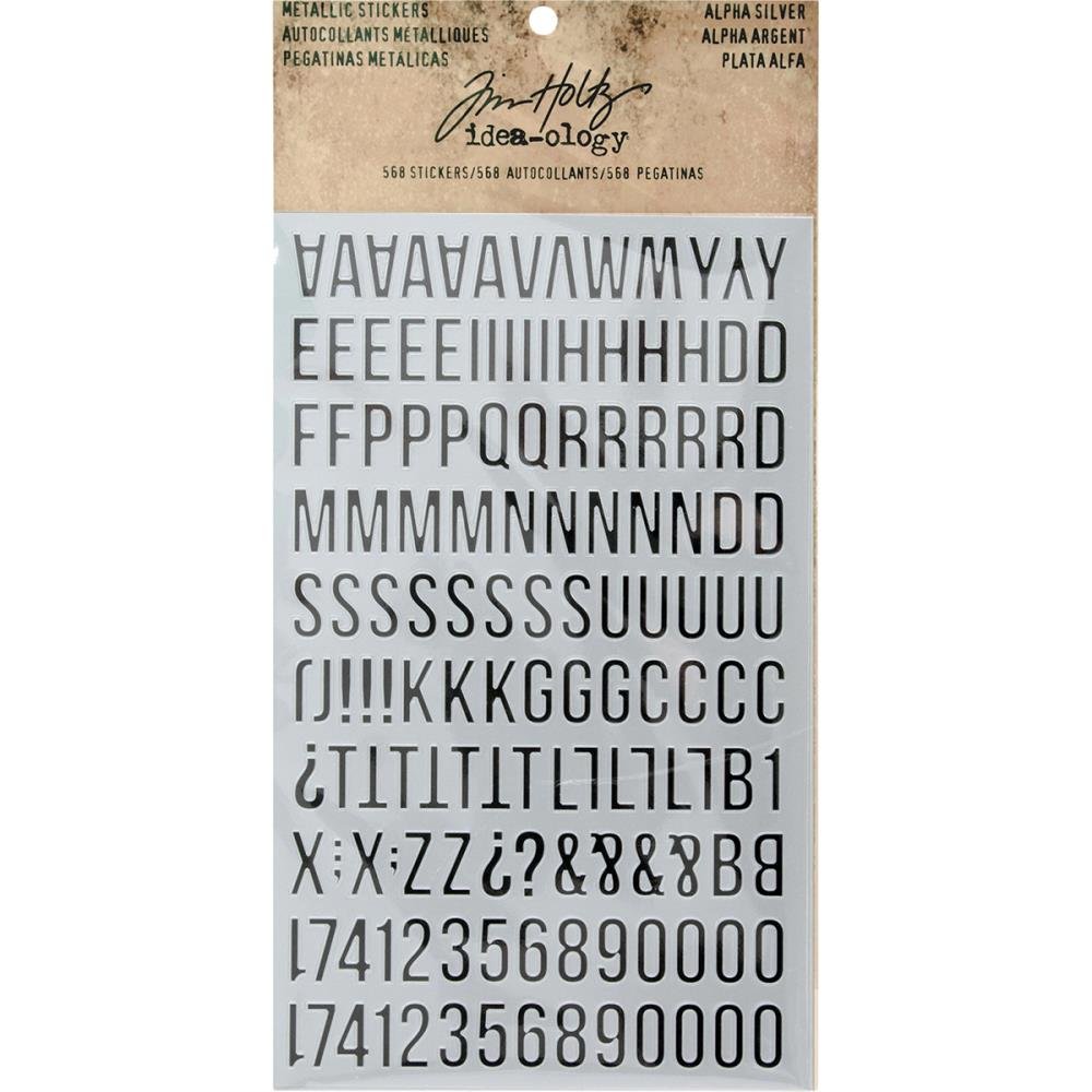 Tim Holtz Idea ology Silver White Metallic Letter Stickers tim-holtz-idea-ology-silver-white-metallic-letter-stickers