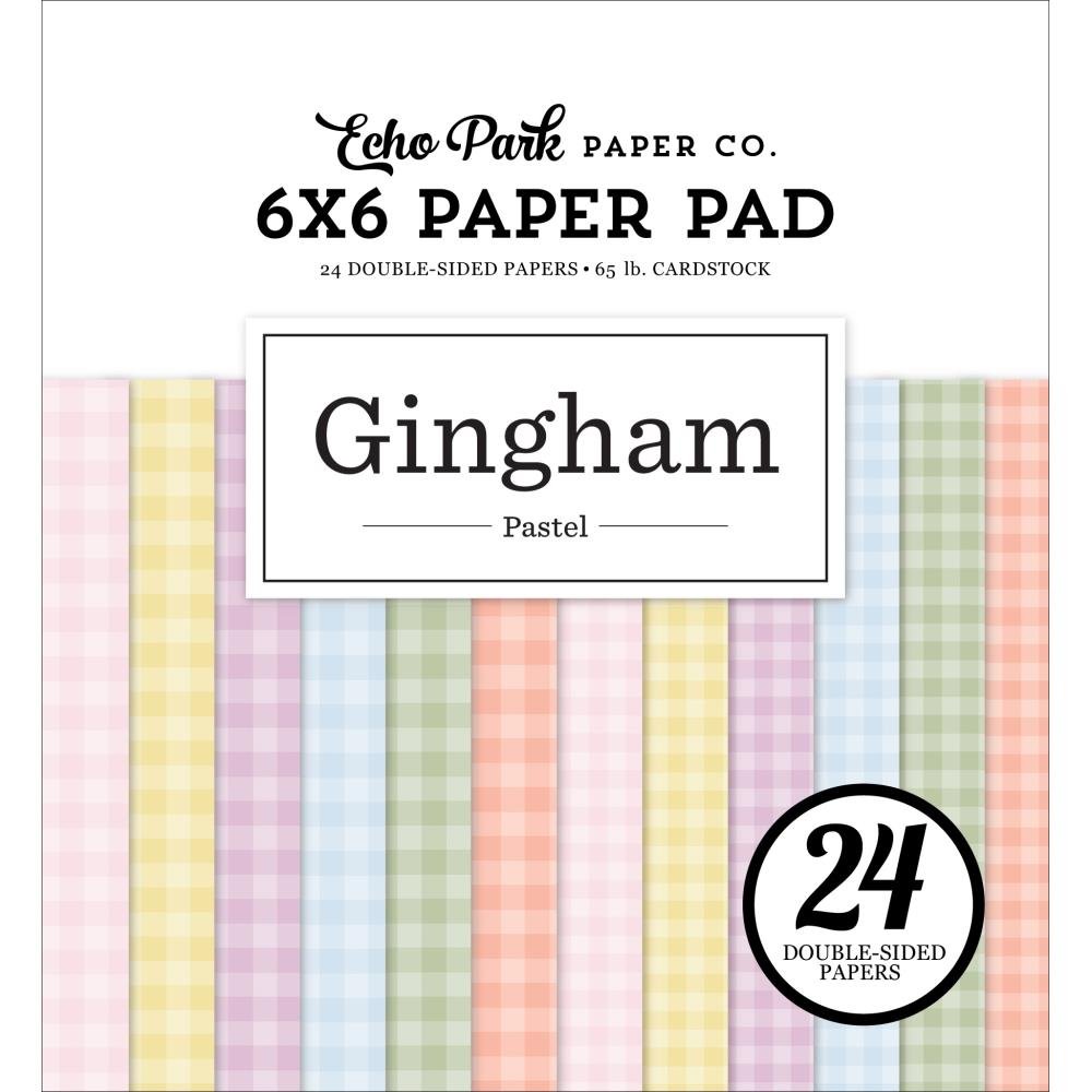 Echo Park 6x6 Paper Pad-Essentials Gingham Pastel