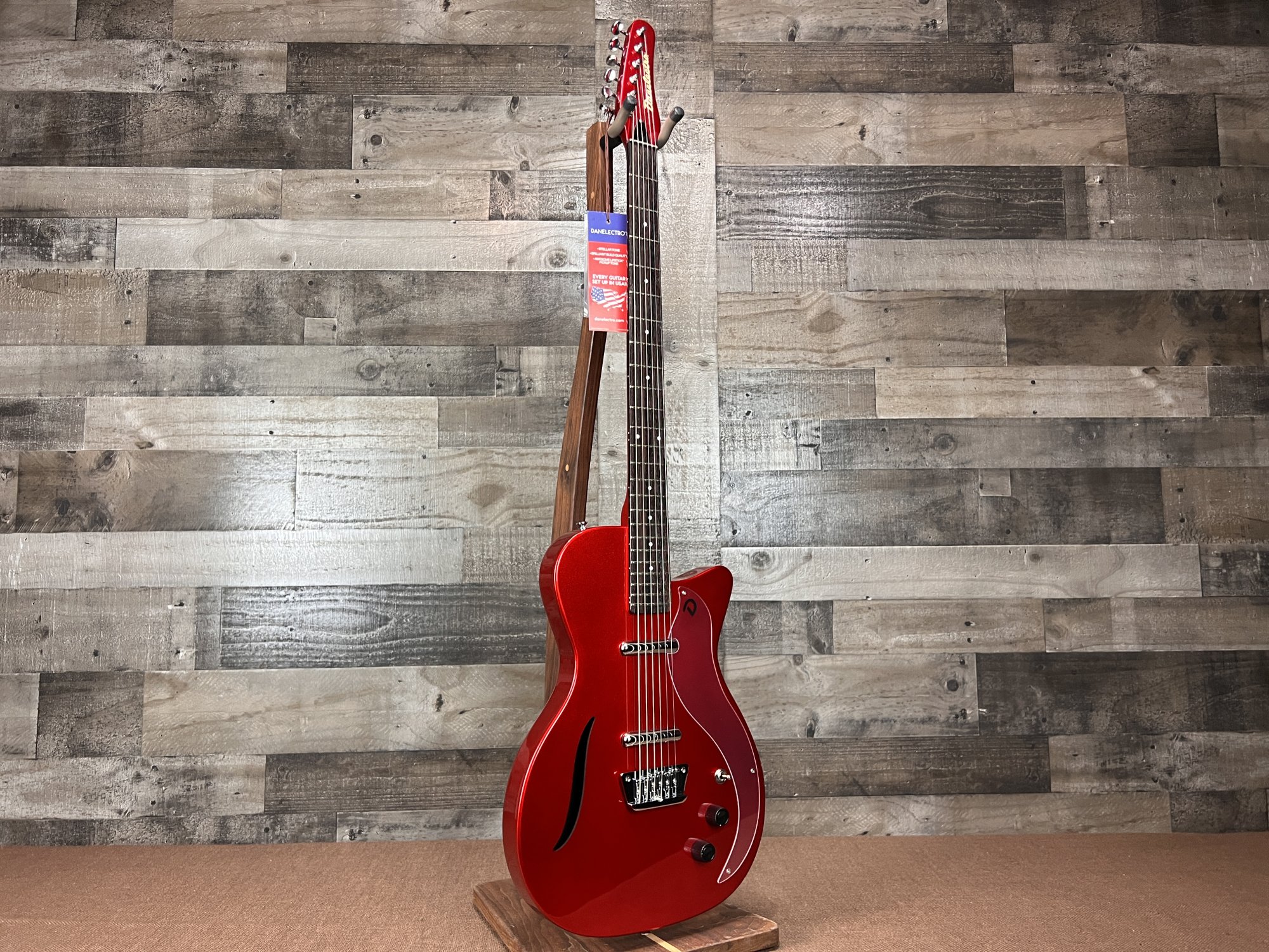 Danelectro Vintage Baritone Electric Guitar - Red Metallic - 611820022426