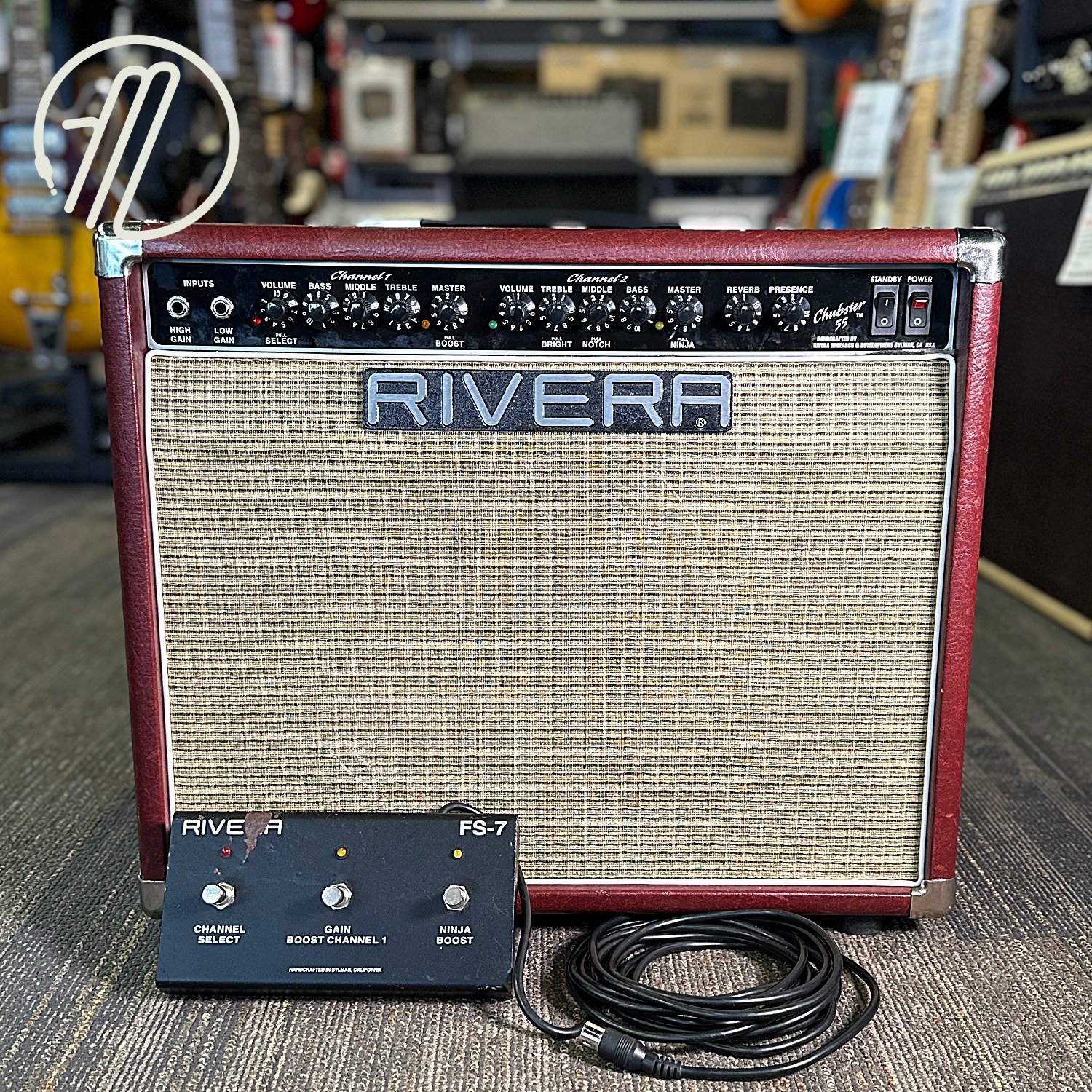 Rivera Chubster 55 1x12 Combo Tube Amp with FS-7 Foot Switch, Ruby Red USED