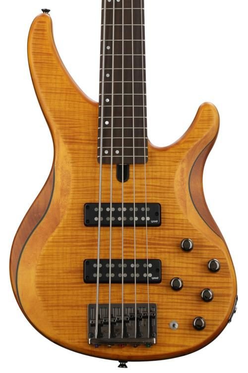 Yamaha TRBX605FM 5 String Bass in Matte Amber Finish