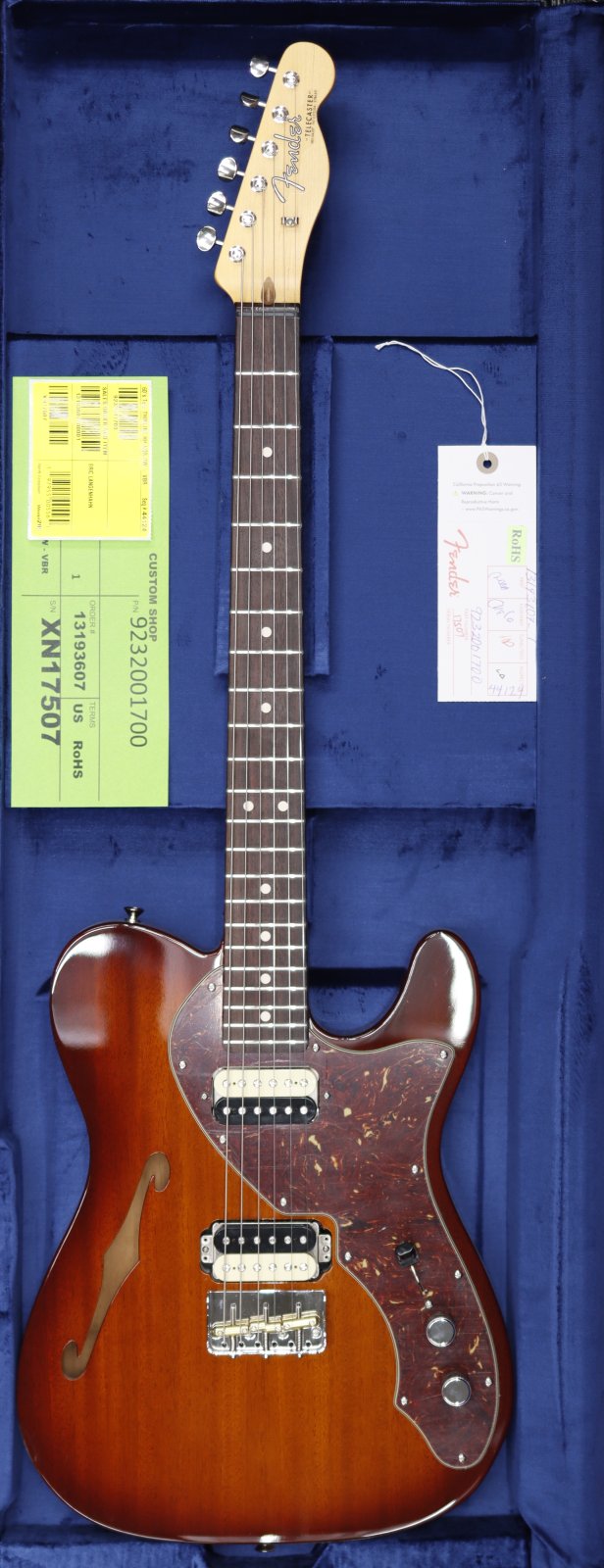 Fender Custom Shop 60’s HH Thinline Tele in Aged Cherry Brst