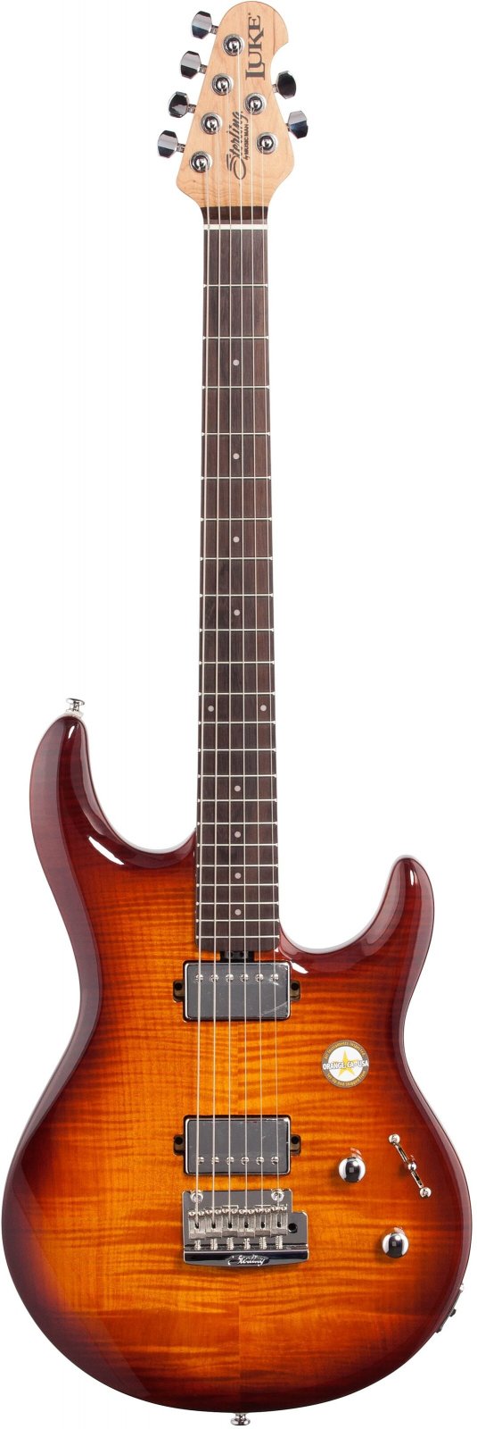 Sterling Luke Signature Electric Guitar with a Flame Maple Hazel Burst ...