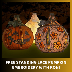Freestanding Lace Embroidered Jack-o-Lantern or Pumpkin