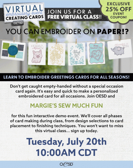OESD Virtual Embroidery Event - Creating Cards