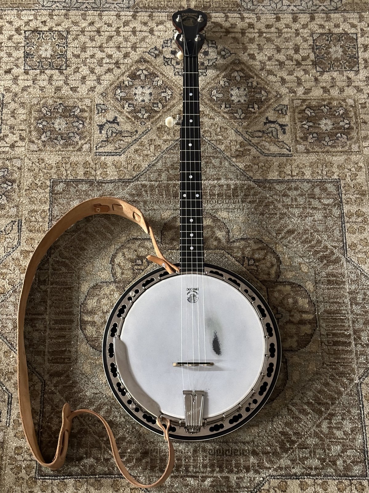 Used Deering Sierra 5 String Banjo w/ Hardshell Case and Leather Strap