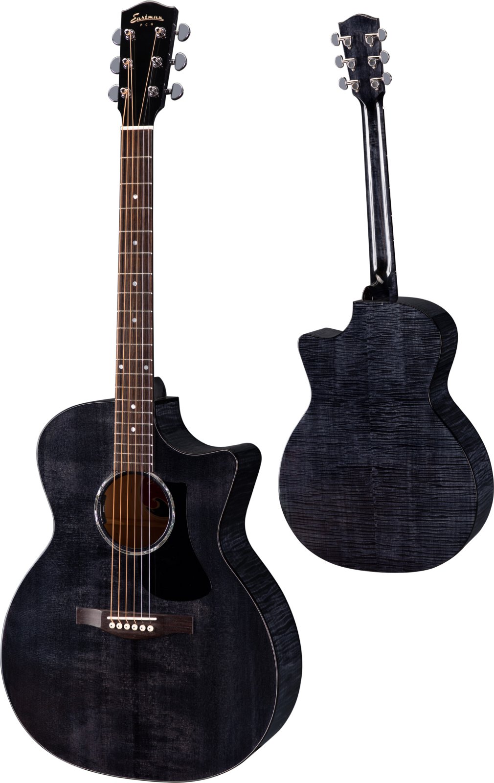 Eastman PCH3-GACE-TBK Grand Auditorium Acoustic-Electric Guitar in ...