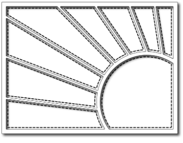 Frantic Stamper Corner Sun Rays Quilted Card Panel Precision Cutting Die