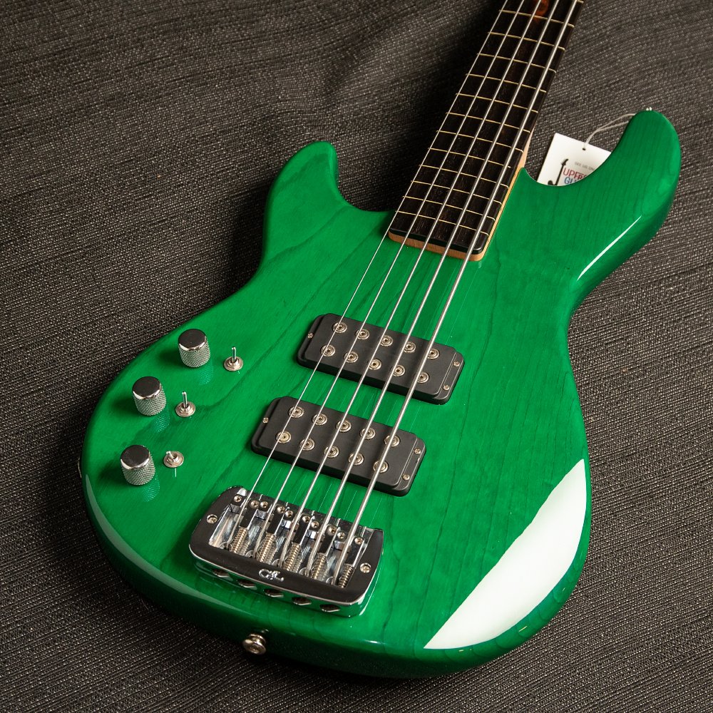 USED G&L L-2500 Left Handed Fretless Clear Forest Green 5-String ...
