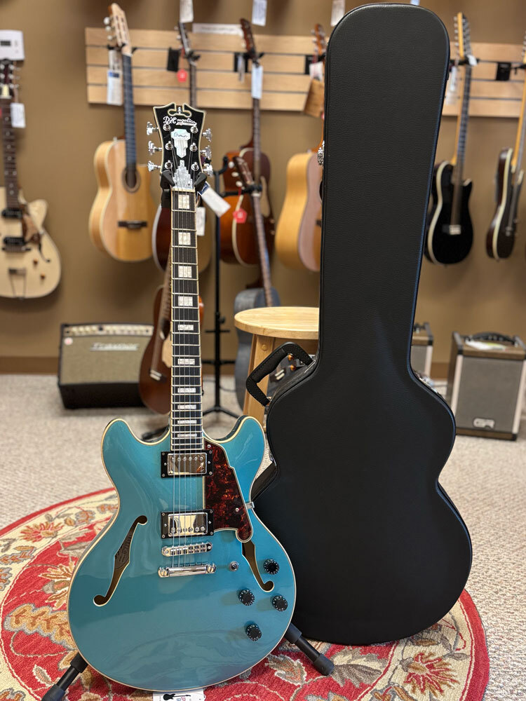 USED D'Angelico Premier DC 2022 Ocean Turquoise Semi-Hollow Electric ...