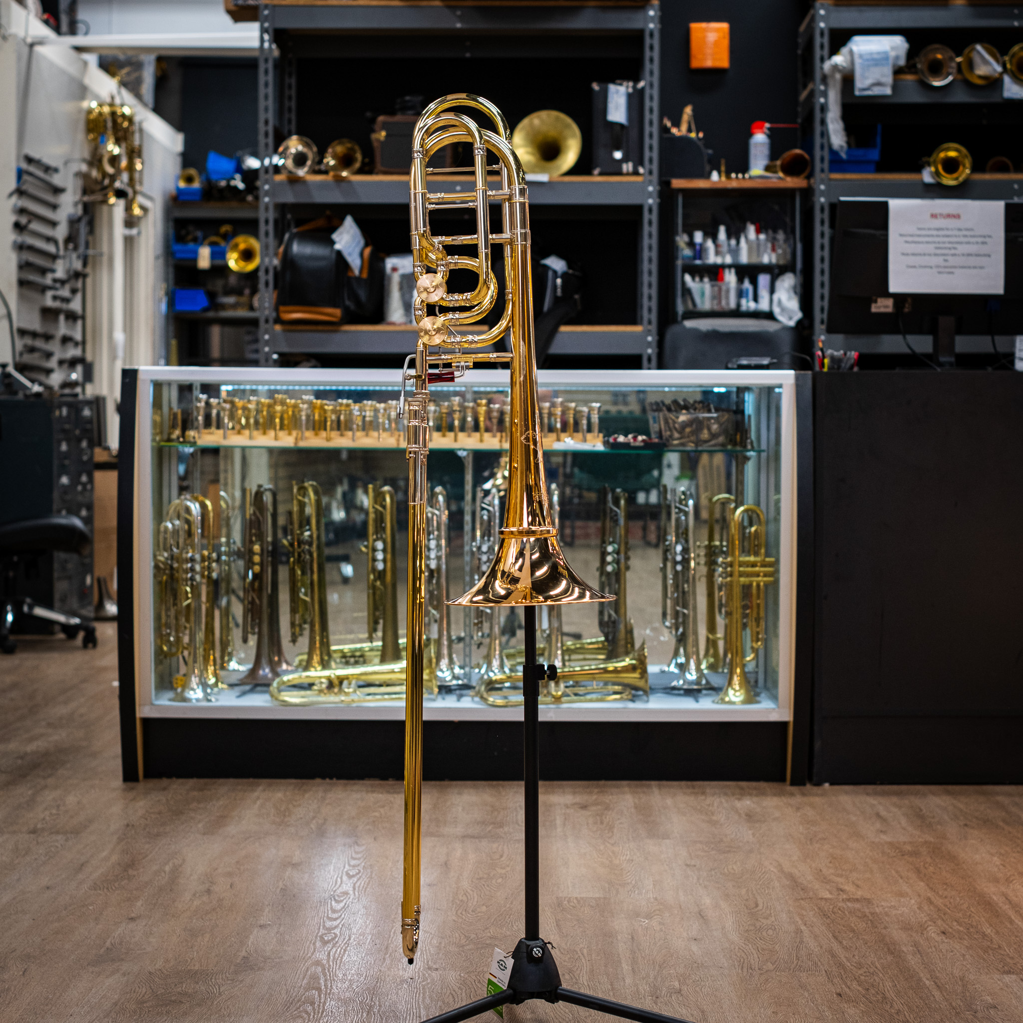 M&W 929 Large-Bore Double-Valve Bass Trombone w/ Cut Bell