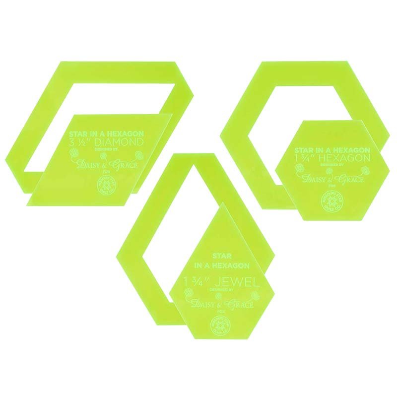 MSQC DAISY GRACE 1 3 4 STAR IN A HEXAGON TEMPLATE SET 189