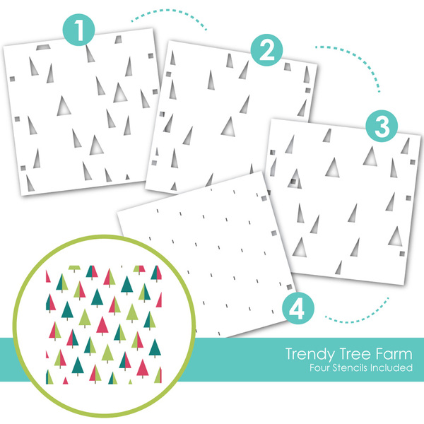 TRENDY TREE FARM LAYERING STENCIL - 683318487079