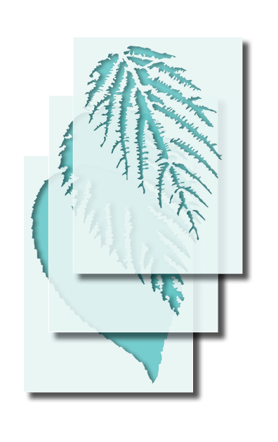 Layered Leaf stencil set - 848099035400