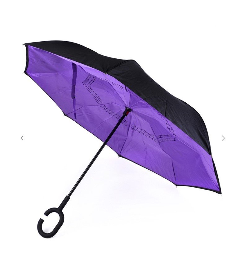 Purple Double Layered Inverted Umbrella