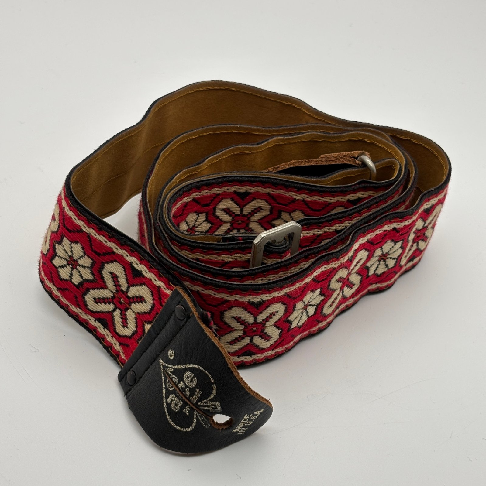 1960s ACE Red Flower Woodstock Strap