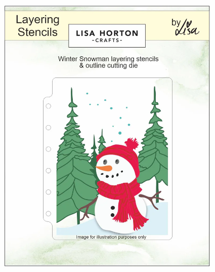 SPECIAL ORDER Lisa Horton Crafts Winter Snowman A6 Layering Stencils ...
