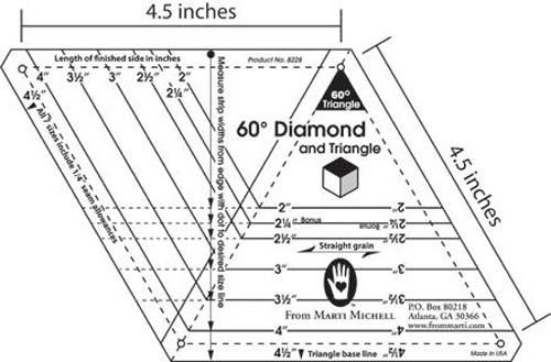 60 Degree Diamond Template Ruler By Marti Michell 715363082289