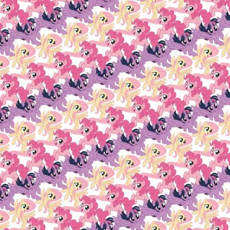 My Little Pony Diagonal Lines of Ponies on White: My Little Pony ...