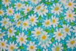 White Daisies on Teal: Daisy Delight by Fabric Traditions - 746356013799