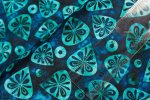 Geometric Leaf on Blue: Flamenco by Dan Morris Design for Quilting ...
