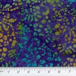 Green, Yellow, and Blue Pebble Design on Purple: Quilter's Batiks