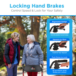 NOVA 4258RD STAR 8 WIDE BACK ROLLATOR, RED, FITS USER 5'3 TO 6'2 300LB ...