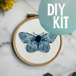 Karner Blue Butterfly Embroidery Kit